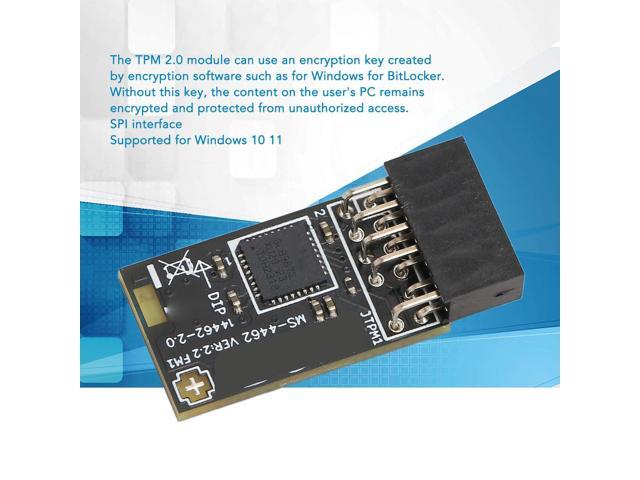 ASHATA TPM2.0 Module TPM SPI 12Pin Encryption Security Module with SLB 9672 for Motherboards for ...
