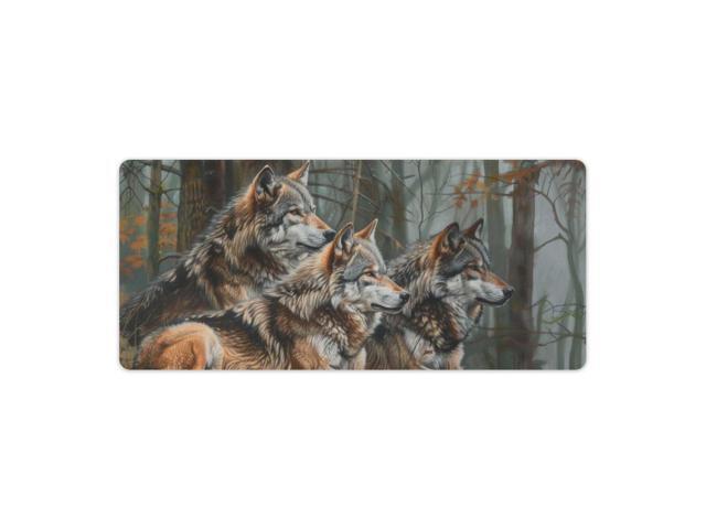 QEOPGNE Gaming Mouse Pad Large Mousepad Animals Wolf Mountain Wolves ...