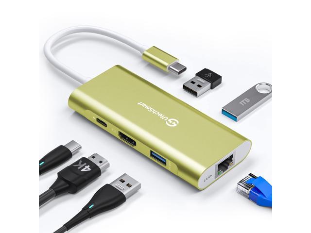 UtechSmart USB C Hub, Ethernet Multiport Adapter 6 in 1 USB C to HDMI ...