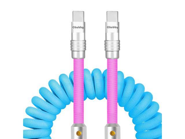 chubbycable Curly Chubby - 240W Coiled USB C Cable Spring Retractable ...