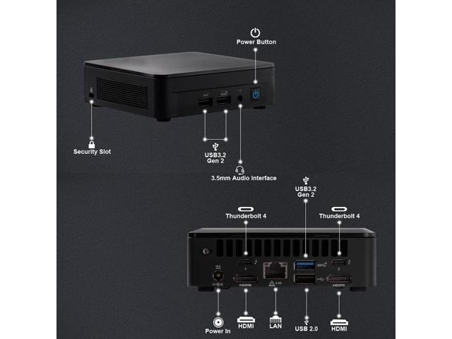 Intel NUC 12th Protable Slim NUC12WSKi5 Core i5-1240P Processor Intel Iris Xe Graphics Dual HDMI ...