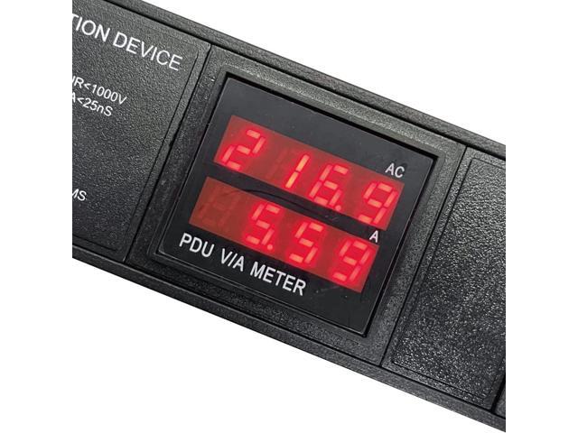 Metered-Breaker-Surge Protection PDU, 240V, L6-30P, 30A, 7200watts, (4 ...