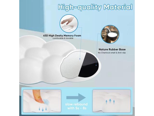 Cloud Wrist Rest Keyboard, White Cloud Palm Rest with PU Leather Memory ...