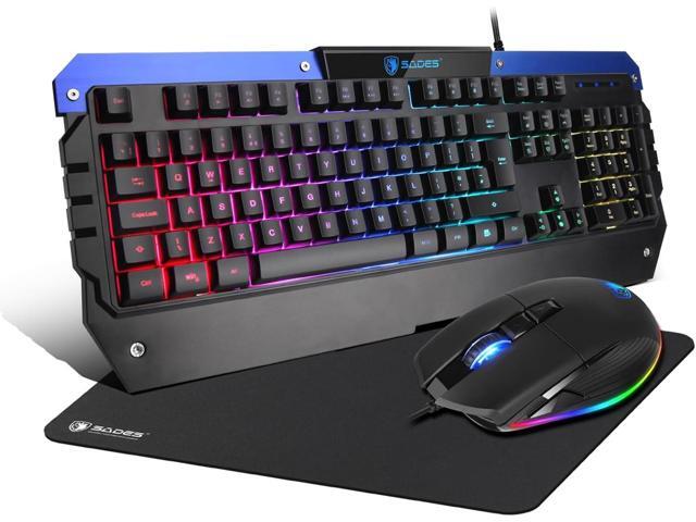 SADES Battle Ram Gaming Keyboard and Mouse: Low Profile Backlit RGB ...
