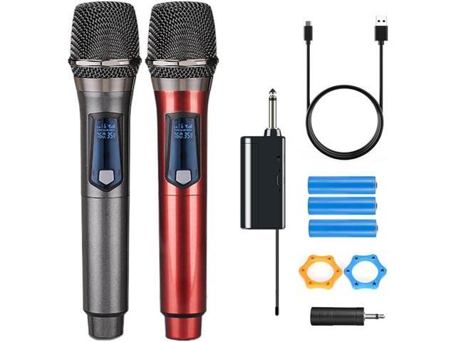 Wireless Microphone,Rechargeable Wireless Dual Microphone,Dual Handheld ...