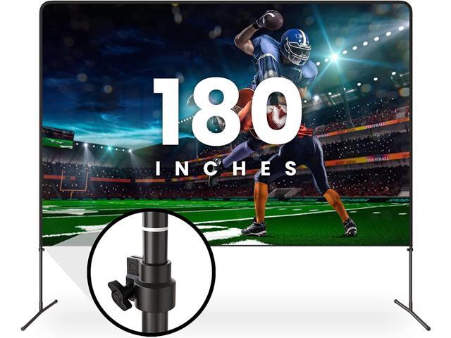 Projector Screen and Stand with Adjustable Height, 180 Inch Indoor ...