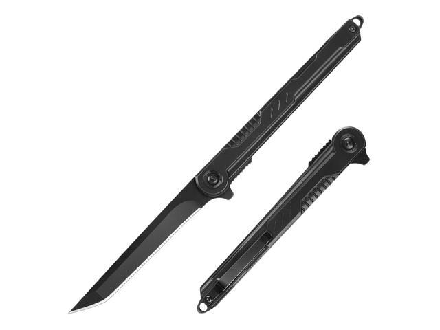 FUNBRO EDC Pocket Knife - 7CR13Mov Steel Tanto Blade, Slim Survival Knife with Clip and Liner ...