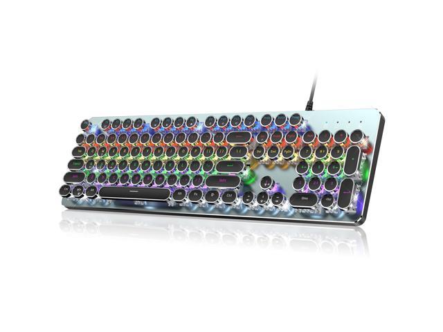 Typewriter Style Mechanical Gaming Keyboard, Metal Panel, Retro Punk ...