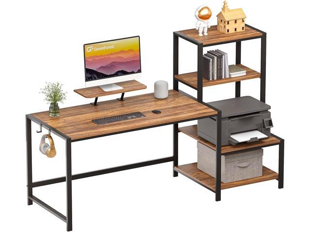 GreenForest Computer Desk with Storage Printer Shelf,67 inch Reversible ...