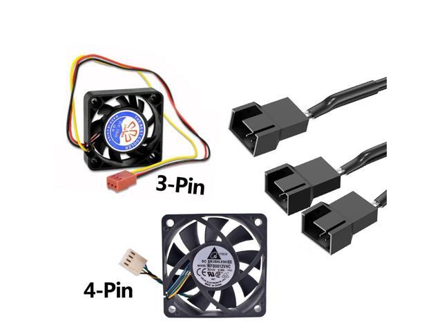 Triple 3-Pin and 4-Pin PC Fan Power Adapter, 36W 12V Fan Speed ...
