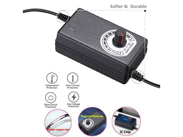 Triple 3-Pin and 4-Pin PC Fan Power Adapter, 36W 12V Fan Speed ...