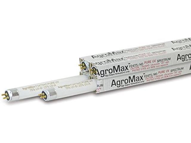 AgroMax 4-Pack 2 Foot (22.625) Pure UV T5 Fluorescent Grow Light Bulbs - (4) F24T5HO Bulbs ...