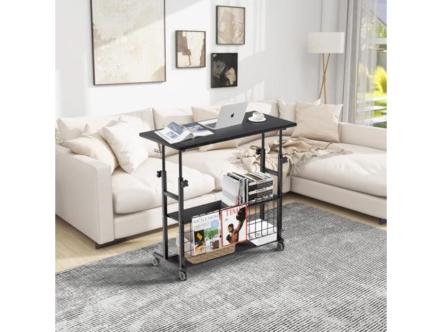 AIZ Laptop Storage for Small Spaces Mobile Rolling Computer Table on ...