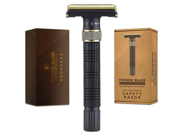 VIKINGS BLADE Adjustable Double Edge Safety Razor + Luxury Case. Smooth ...