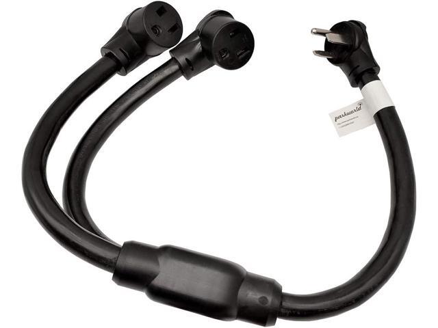 Parkworld 61513 Welder 50A Splitter, 6 Gauge 240V Splitter Industrial Male Plug NEMA 6-50P to (2 ...