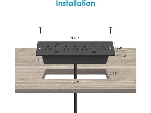 HHSOET 13 in 1 Recessed Power Strip Flat Plug, Fast Charging Furniture ...