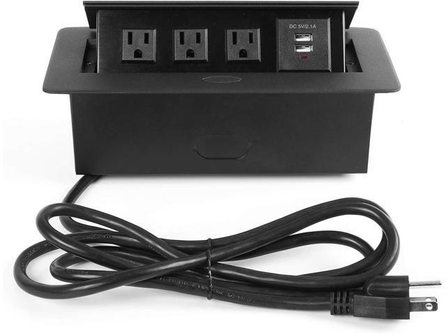 Desktop Pop Up Socket with 3 Outlets & 2 USB Ports (Connection Box ...