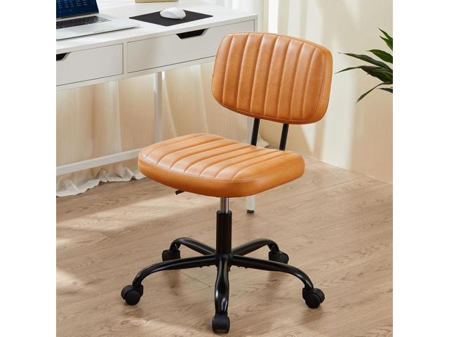 Sweetcrispy Small Office Desk Chair with Wheels Armless Comfy Computer ...