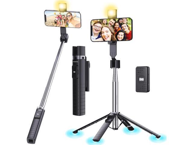 Fugetek 40'' Quadrapod Lighted Selfie Stick Stand, Lightweight 7oz ...