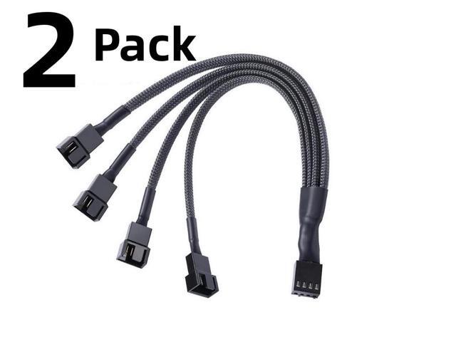 PWM Fan Splitter Cable Hub 1 to 4 Power Adpater,Motherboard PMW 4-pin ...