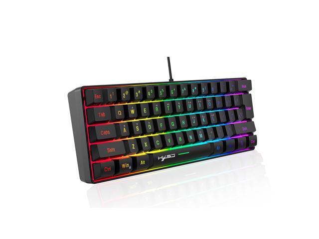 Wired Gaming Keyboard, RGB Backlit Ultra-Compact Mini Keyboard ...