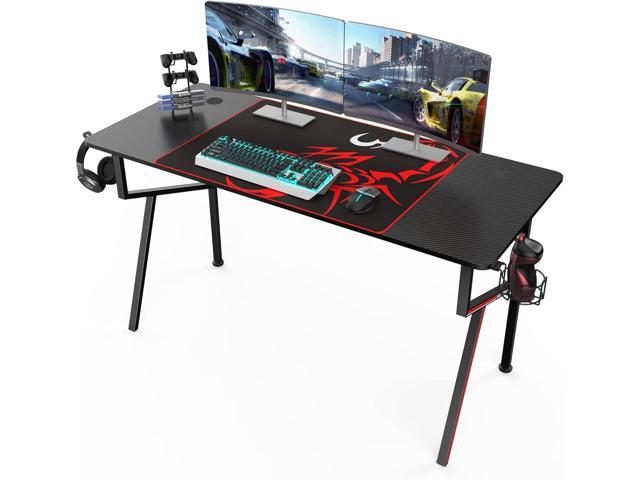 EE EUREKA ERGONOMIC Gaming Desk 55", K Shaped Large Gaming Computer ...