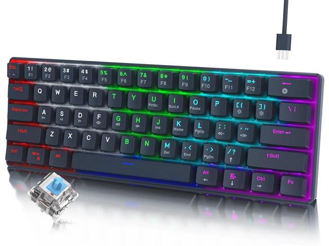 Portable 60 Percent Keyboard, Compact 61 Keys Mini Mechanical Keyboard ...