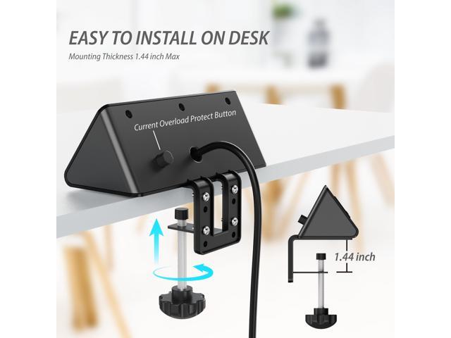 Desk Edge Clamp Mount Power Strips with PD 20 W Fast USB-C Charging ...