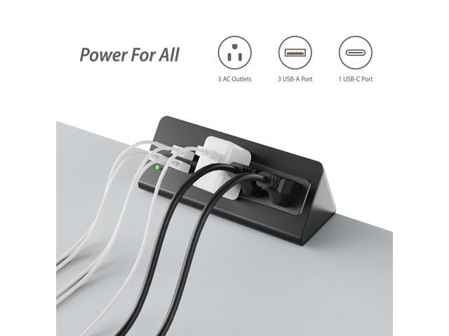 Desk Edge Clamp Mount Power Strips with PD 20 W Fast USB-C Charging ...