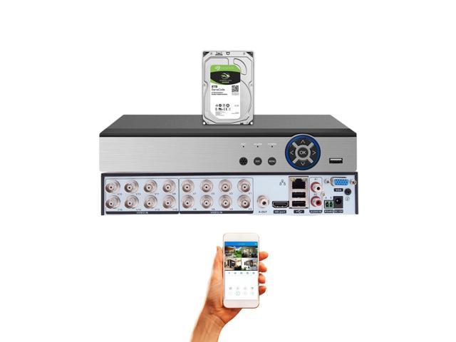 Evertech 16 Channel H.265 Hybrid DVR Security Camera Recorder with 8TB ...