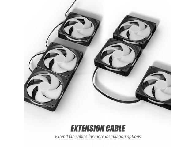 upHere U2C Case Fan 120mm Black 5V ARGB SYNC PWM Silent Computer ...