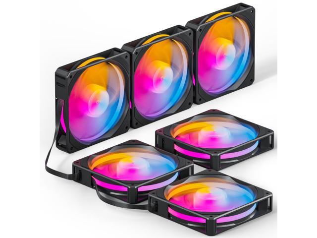 upHere U2C Case Fan 120mm Black 5V ARGB SYNC PWM Silent Computer ...