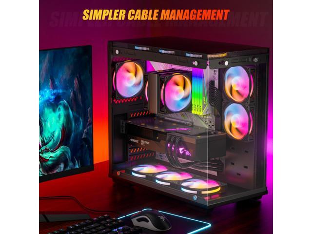 upHere U2C Case Fan 120mm Black 5V ARGB SYNC PWM Silent Computer ...