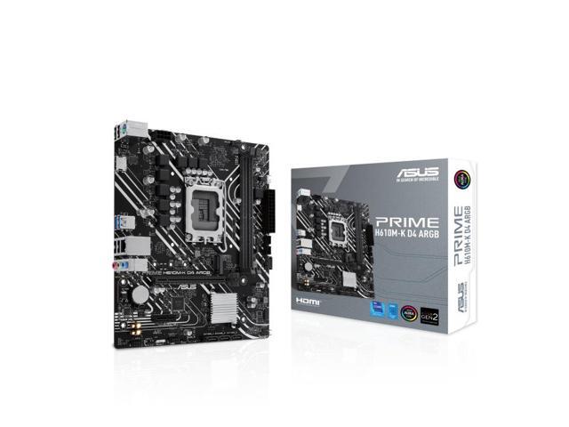 ASUS PRIME H610M-K D4 ARGB Intel H610 (LGA 1700) micro-ATX motherboard ...