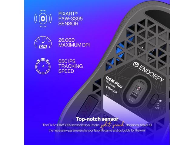ENDORFY Gem Plus Wireless PAW3395, Ultralight, Black Gaming Mouse with ...