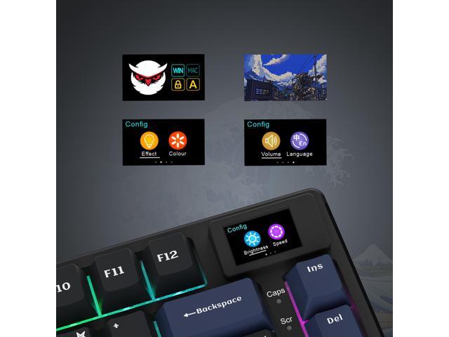 XVX S-K80 Gasket Mounted 75% Mechanical Keyboard with OLED Black ...