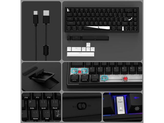 60% Percent Keyboard, Wired Mechanical Gaming Keyboard Gasket Mounted ...