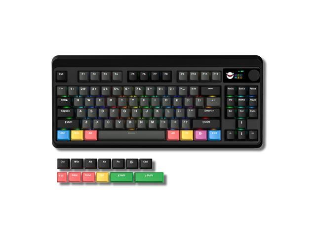 XVX Retro Gaming Keyboard with Color OLED Display&Knob, M87 Pro ...