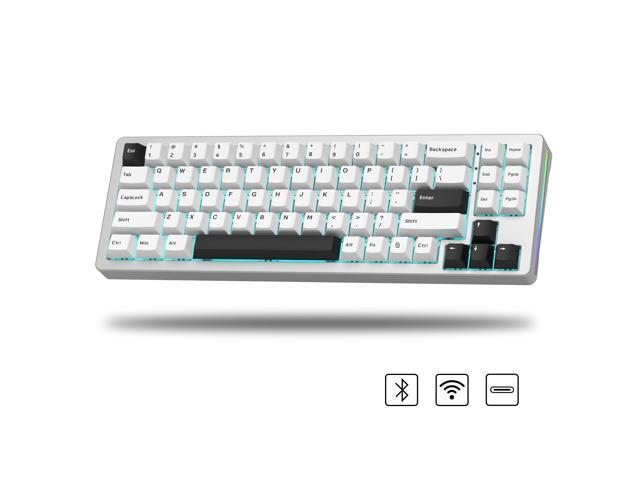 Womier S-K71 68% aluminum three-mode washer blue mechanical keyboard White - Newegg.com