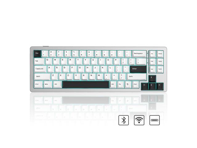 Womier S-K71 68% aluminum three-mode washer blue mechanical keyboard White - Newegg.com