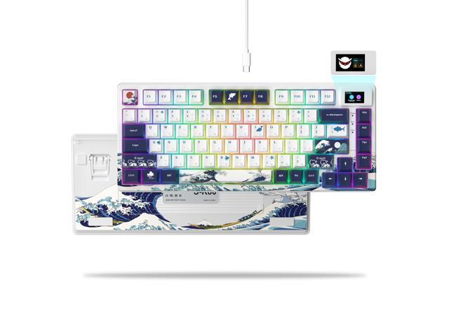 XVX S-K80 Gasket Mounted 75% Mechanical Keyboard with OLED Black White ...
