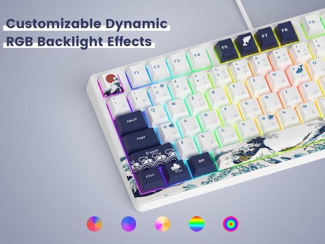 XVX S-K80 Gasket Mounted 75% Mechanical Keyboard with OLED Black White ...