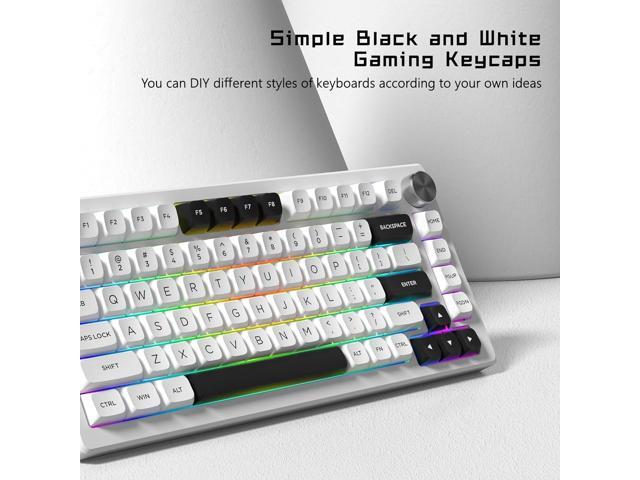 PBT Keycaps - Keycaps 75% Percent, Black and White Keycaps XVX Profile ...