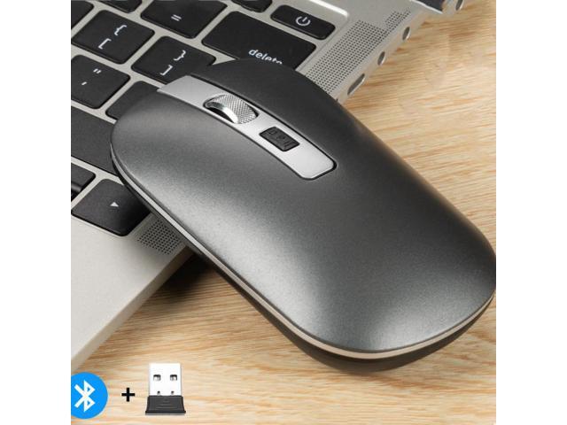 Wireless Bluetooth Dual Mode Mouse Metallic Mute Simple Business Office ...