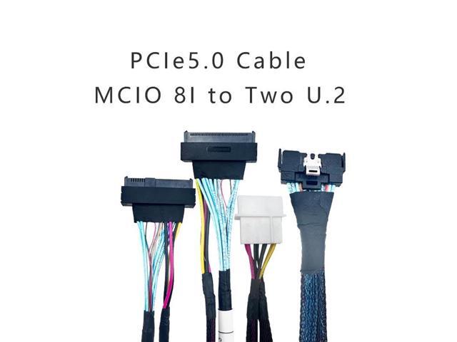 Amphenol MCIO 8X STR to 2* U.2(SFF 8639) Cable 0.75M - Newegg.com