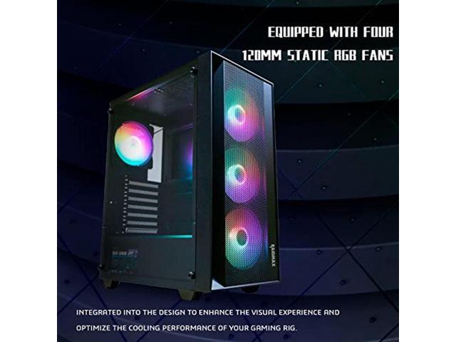 RAIDMAX V100 Gaming Case with 4 Pre-Installed Rainbow Fans, ATX Mid ...