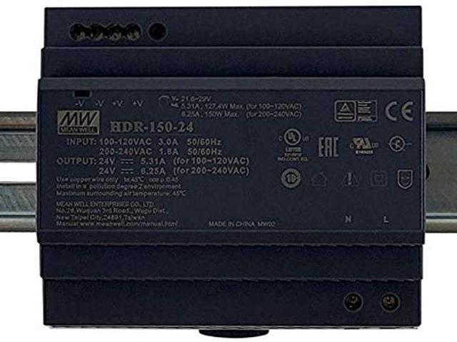 Meanwell HDR-150-24 Power Supply - 150W 24V 6.25A - Ultra Slim - Newegg.com