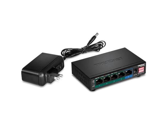 TRENDnet 5-Port Gigabit PoE+ Switch, Camera DIP Switch extends PoE+ ...