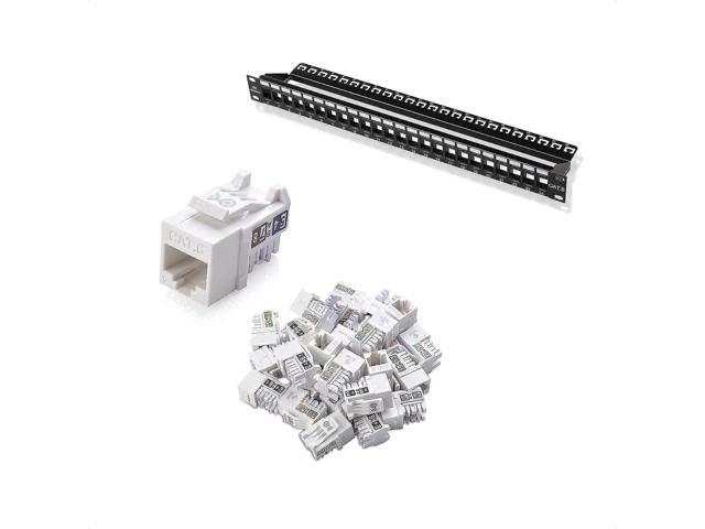 Cable Matters Rack or Wall Mount 24-Port Cat6, Cat 6 Keystone Patch ...