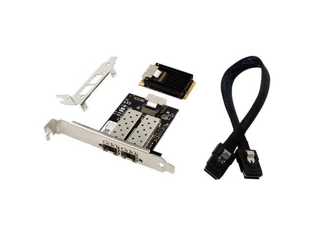 HINYSENO Mini PCI-E Dual Port 2 x SFP Ethernet 10/100/1000Mbps Gigabit LAN Card Network ...